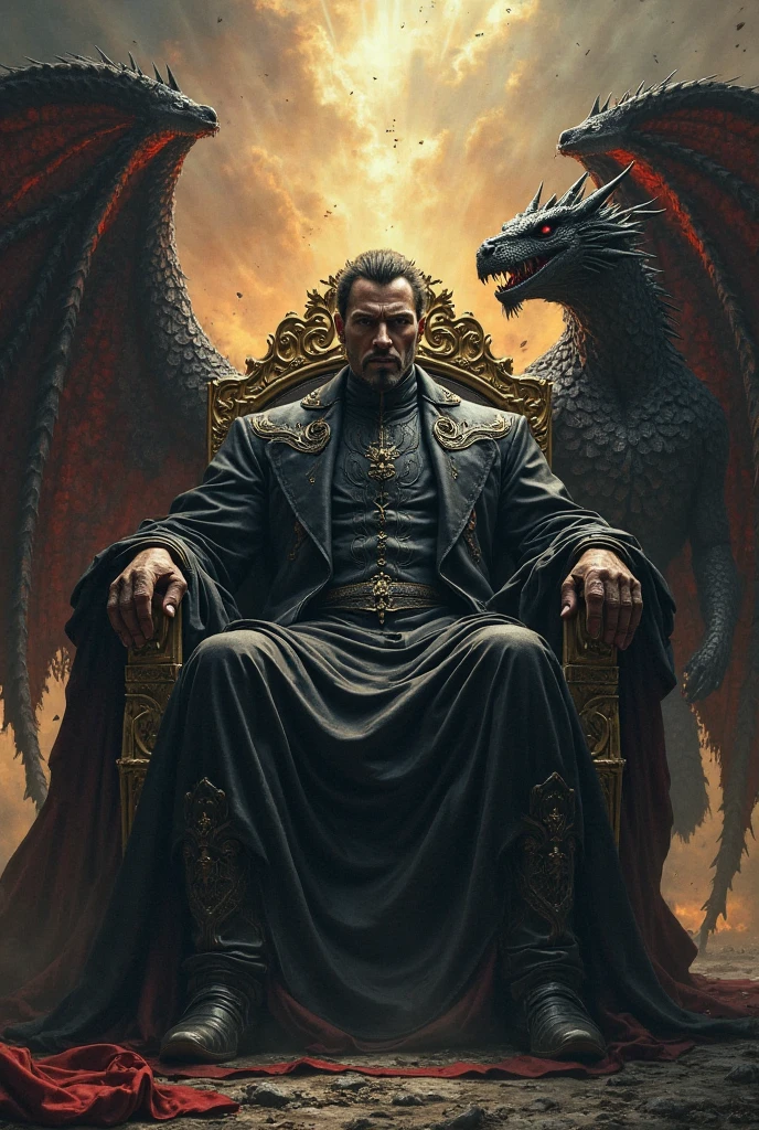 "Image of a man seated on a throne, symbolizing the Antichrist of the ...