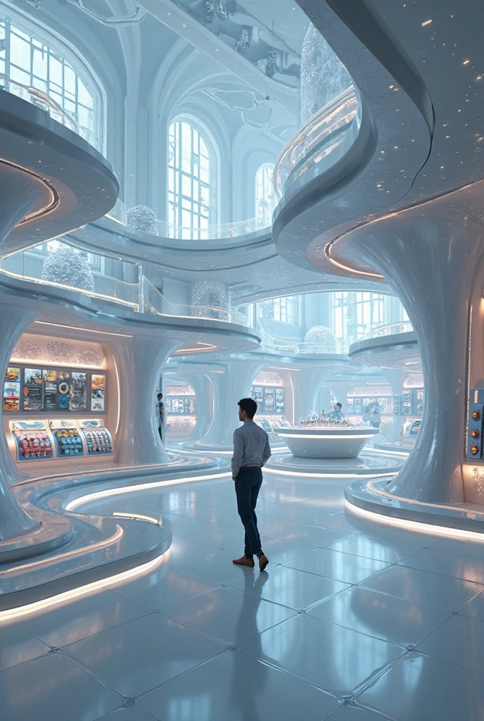 Futuristic store floating 3d without background - SeaArt AI