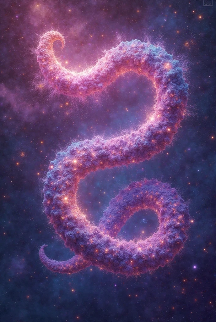 Celestial worm-shaped galaxy, purple, Fuczia and with nebulas - SeaArt AI
