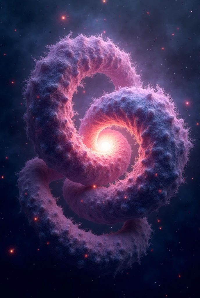 Galaxy in space shaped like a worm and a spiral in a black space with ...