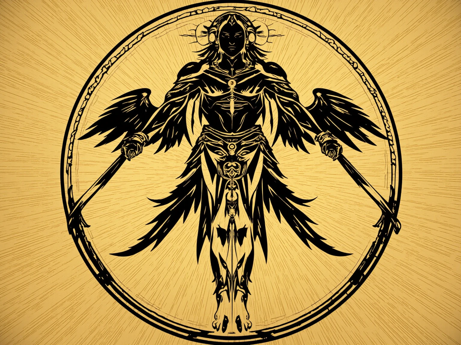 Vitruvian Man, anarchy symbol, extreme detail, Final Fantasy Logo ...