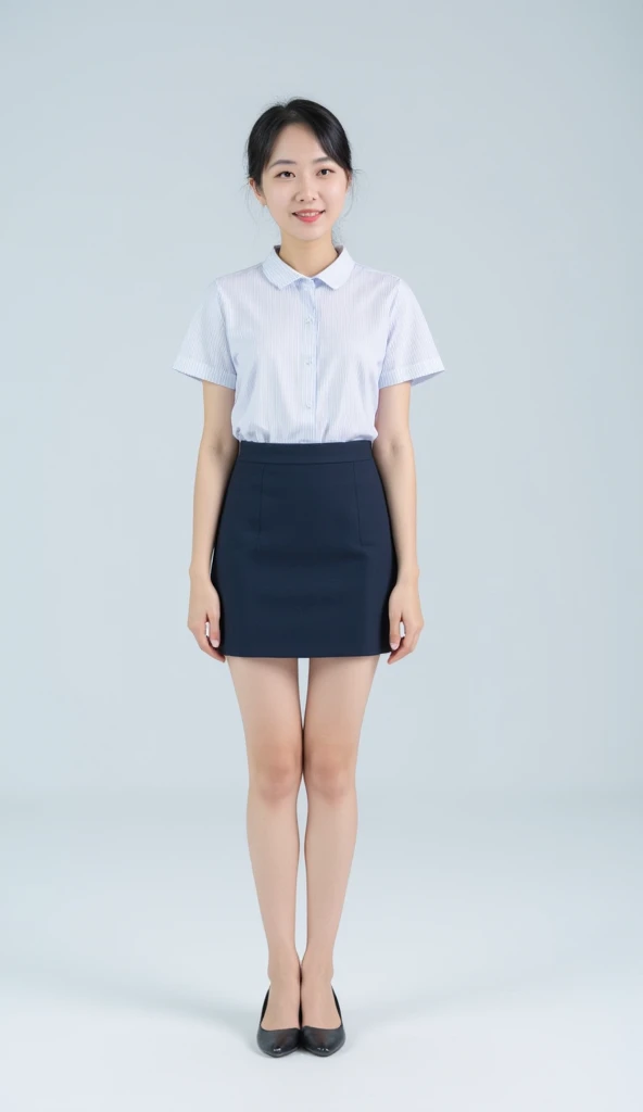A full-body, front-facing image of a young beautiful cute pretty ...