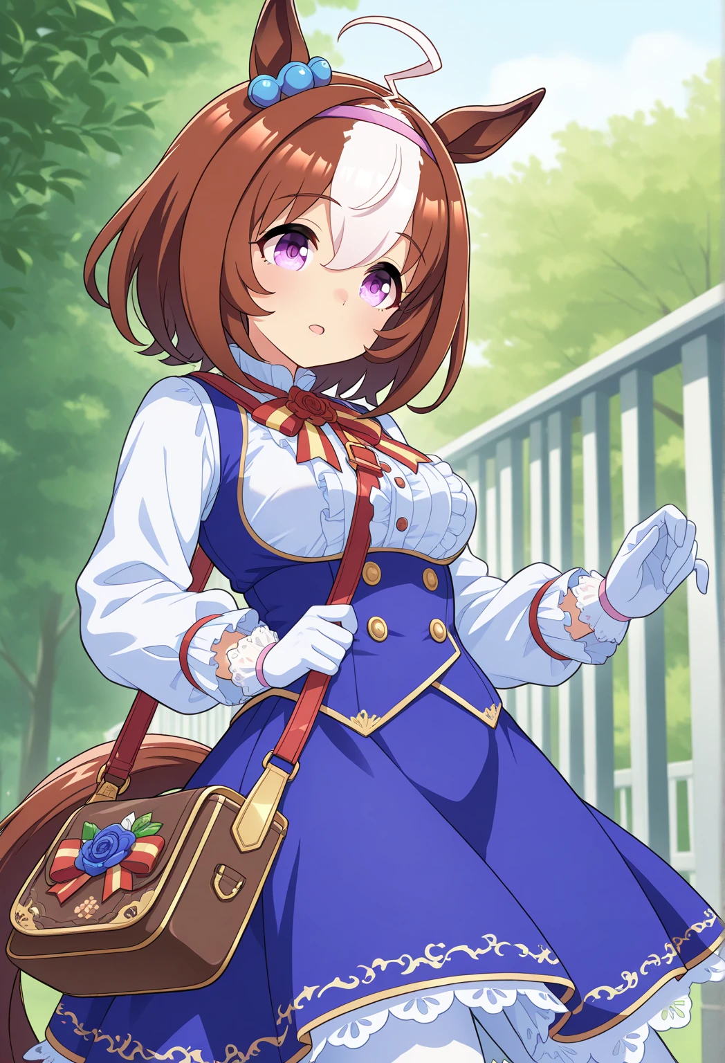 Meishodef, ahoge, hairband, animal ears, frills, white shirt - SeaArt AI