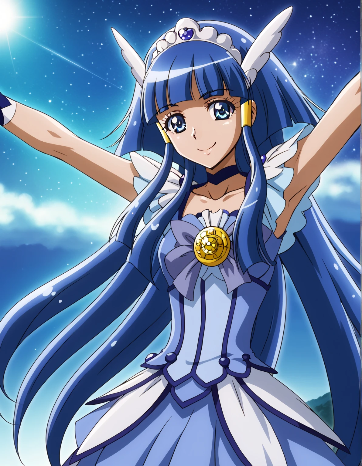 Cure Beauty, Shiny Skins, high quality DVD, Alone, night sky - SeaArt AI