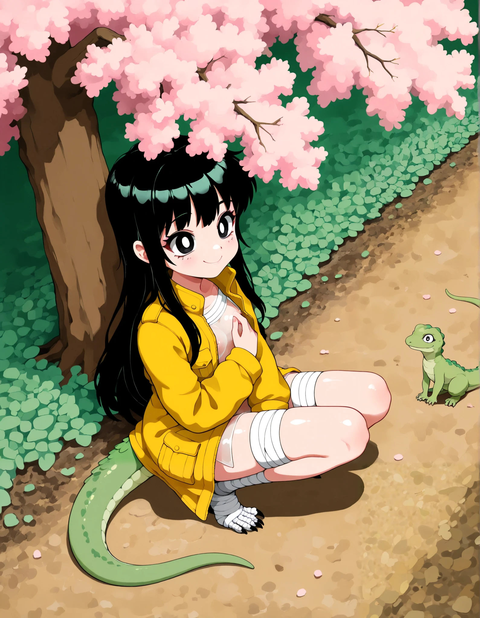 sakura and half-lizard girl