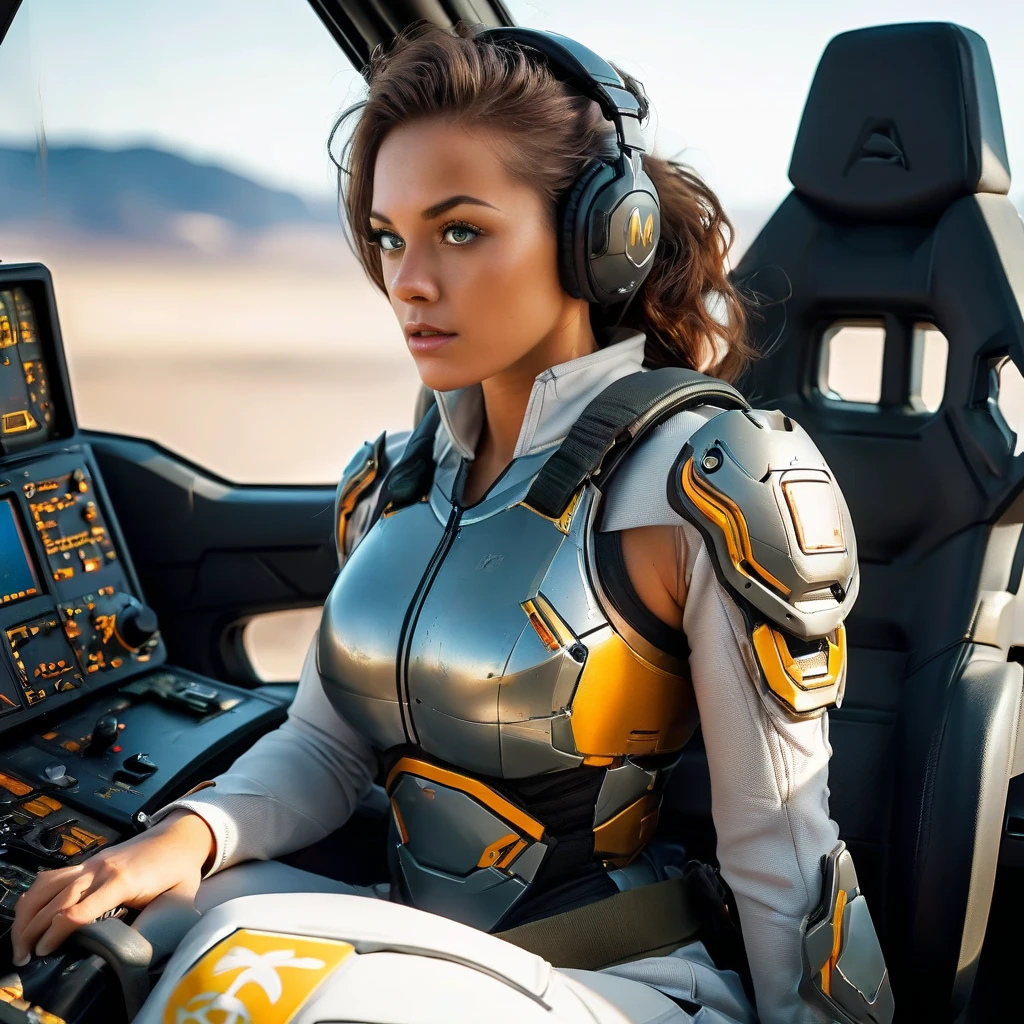Highly detailed photo of a women, SF soldier, 35yo, (Mech warrior of ...