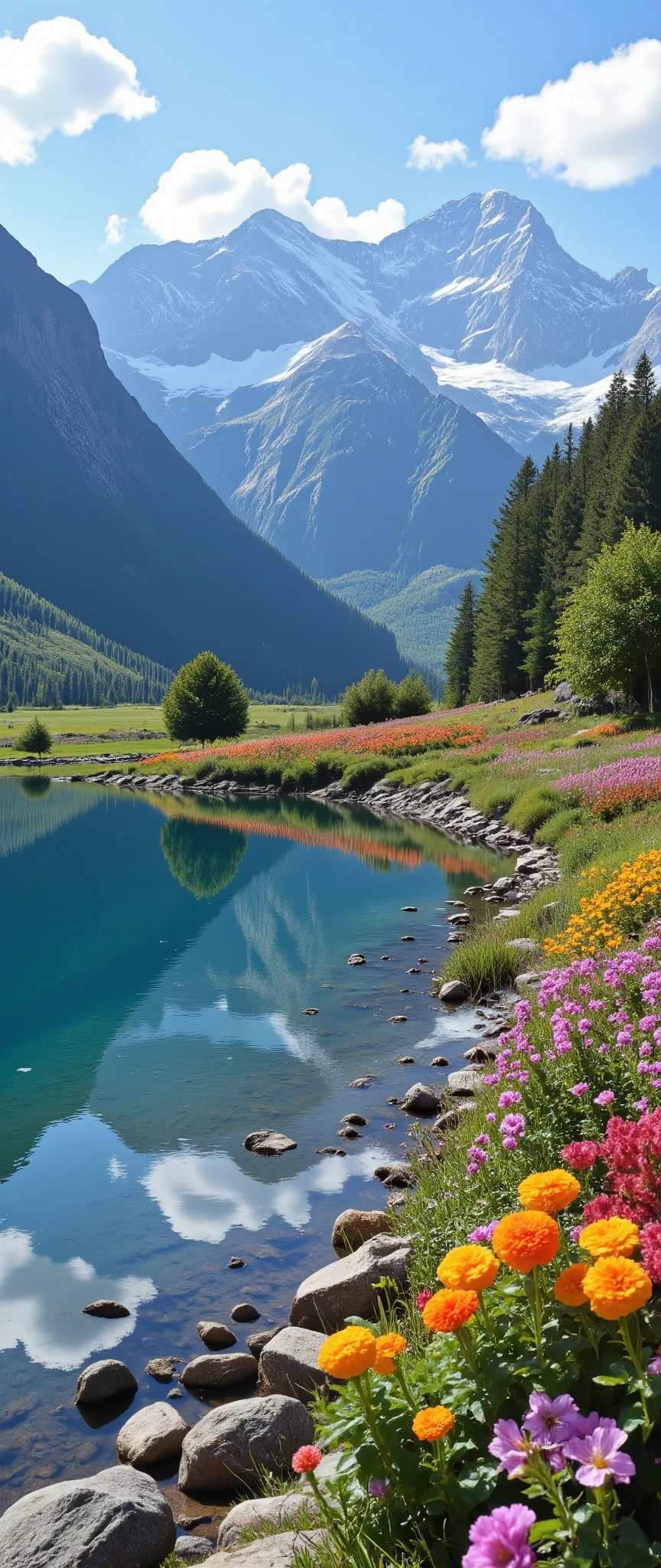 Mountains are in the background - SeaArt AI