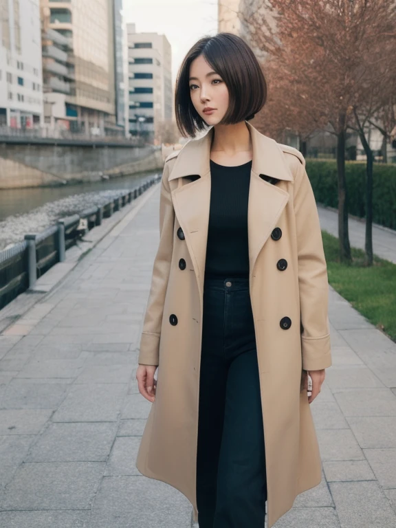 “A stylish Japanese woman in her 38s to 39s with a sleek and natural ...