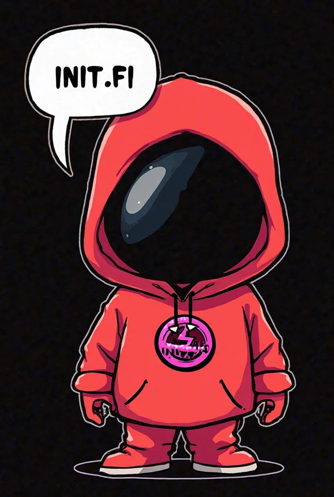 Cartoon character in a bright red hooded outfit with a black visor ...