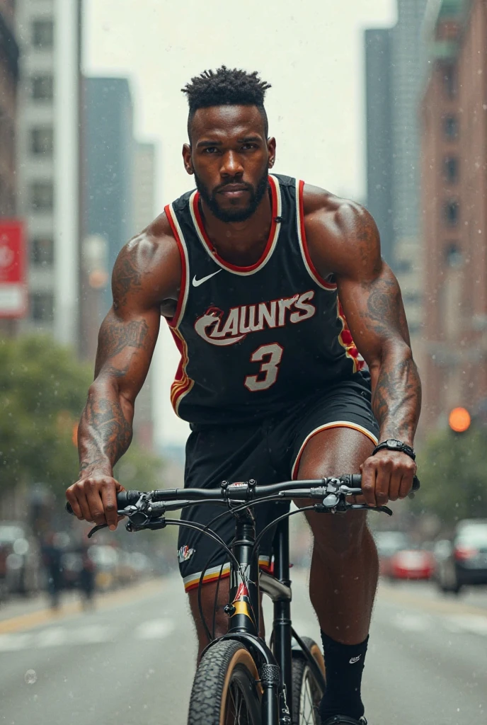 Jimmy butler on a bike - SeaArt AI
