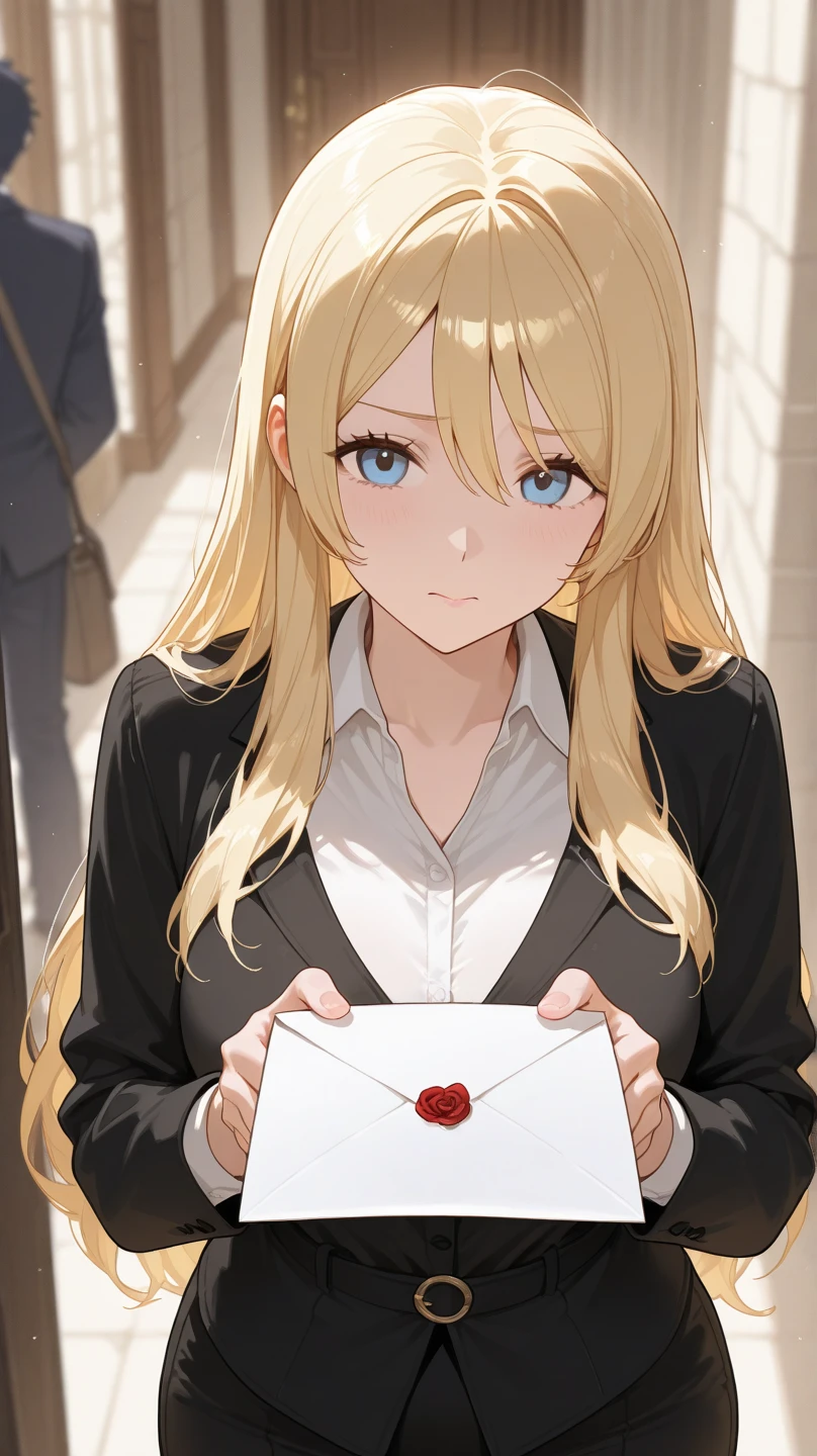 Rowling receiving a rejection letter from a publisher, with a ...