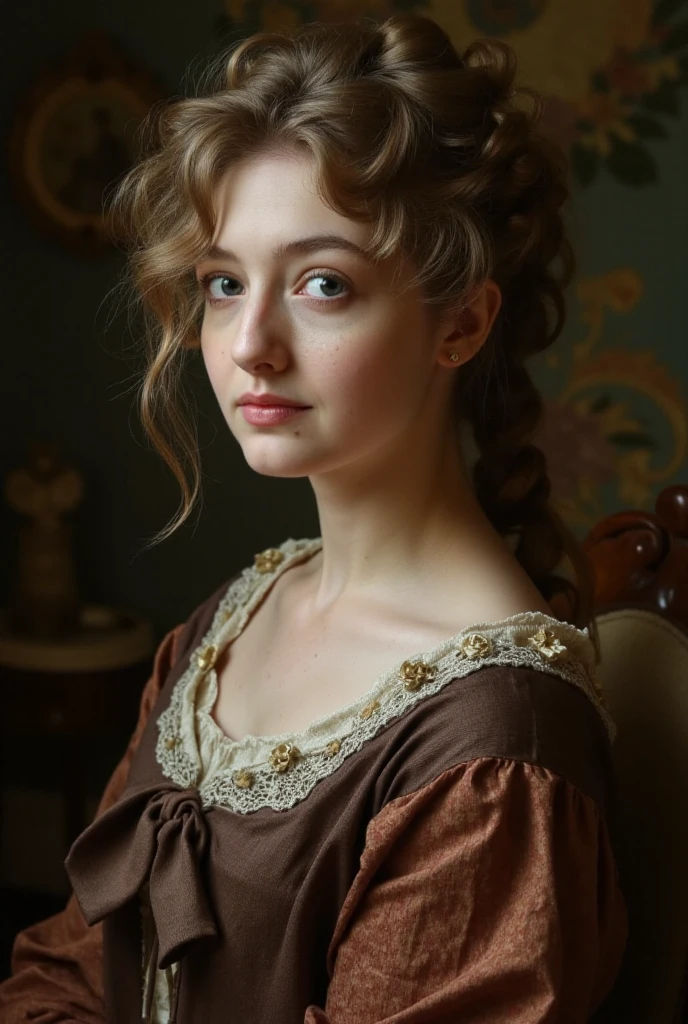 From below, girl , Franja Reta, curly hair, London, 1895, detailed ...