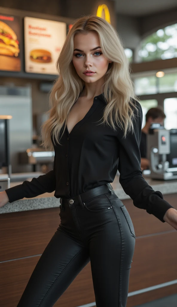 Blonde hair, blue eyes, beautiful girl like elle fanning hourglass ...