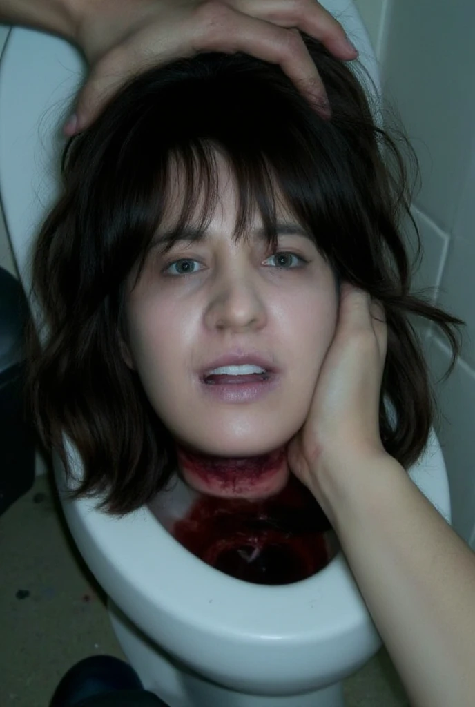 Photo of pretty 20 year old woman's disembodied head being held by her ...