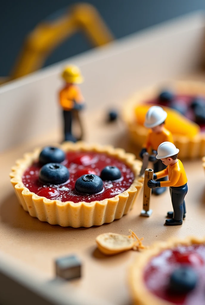 Miniature construction workers using tiny tools to carefully assemble ...