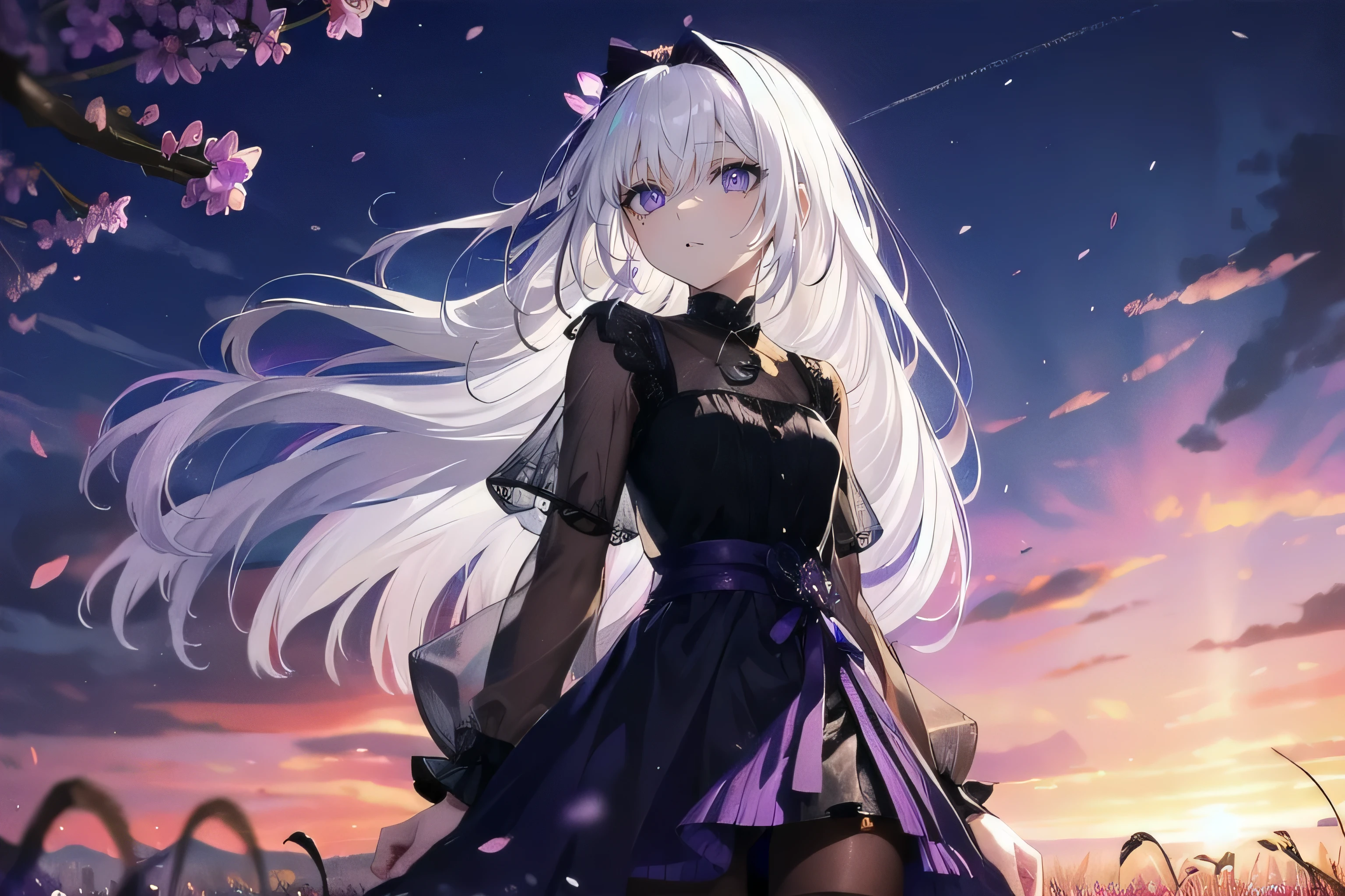 violet lady in dress