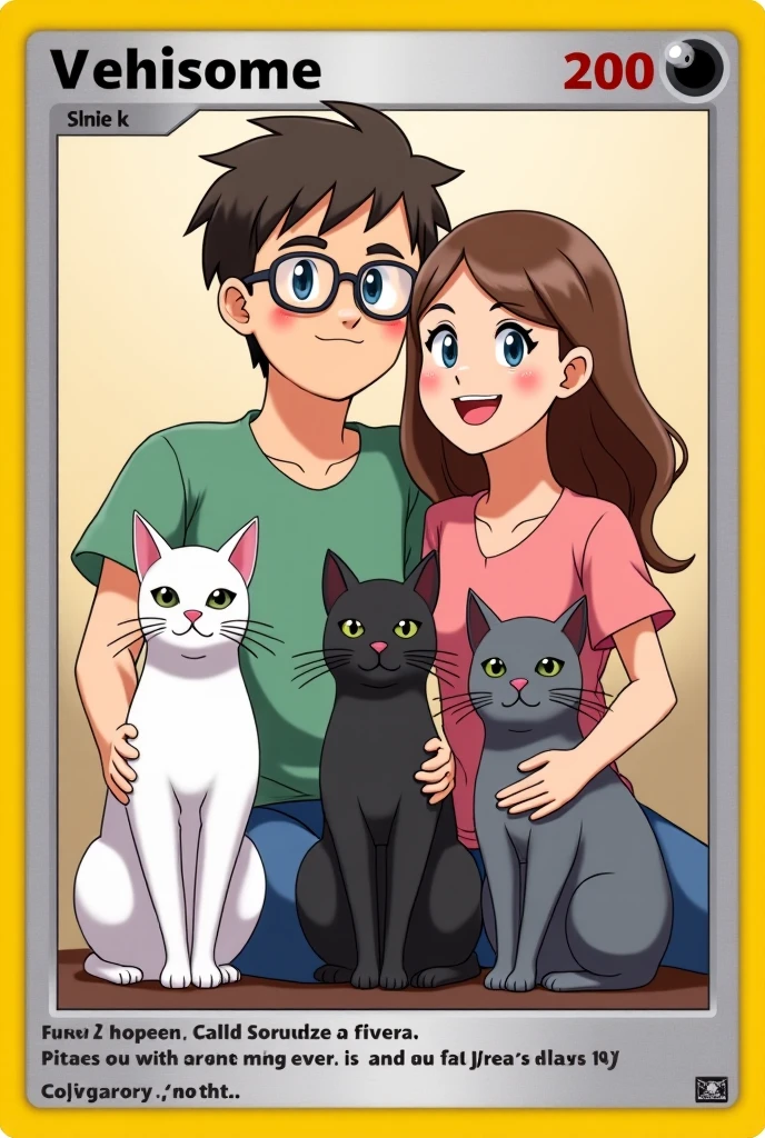 A Pokémon card art with a Pokémon-style image of me and my family ...