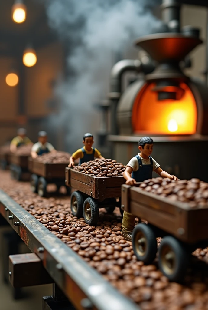 “In a highly detailed and ultra-realistic scene, a team of miniature ...