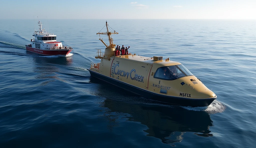"The SpaceX Crew Dragon capsule floating in the ocean after a ...