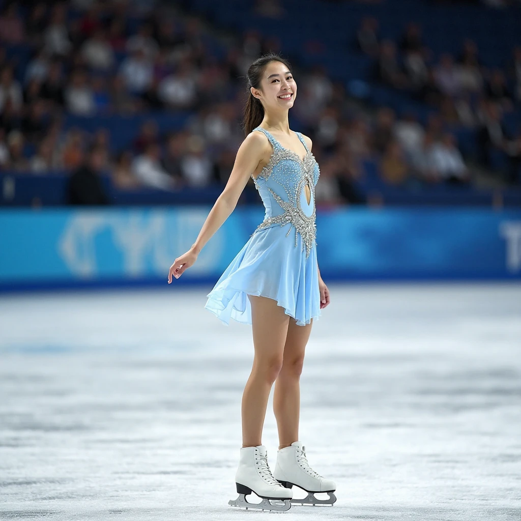 Japanese woman figure skating、skating rink、professional photo - SeaArt AI