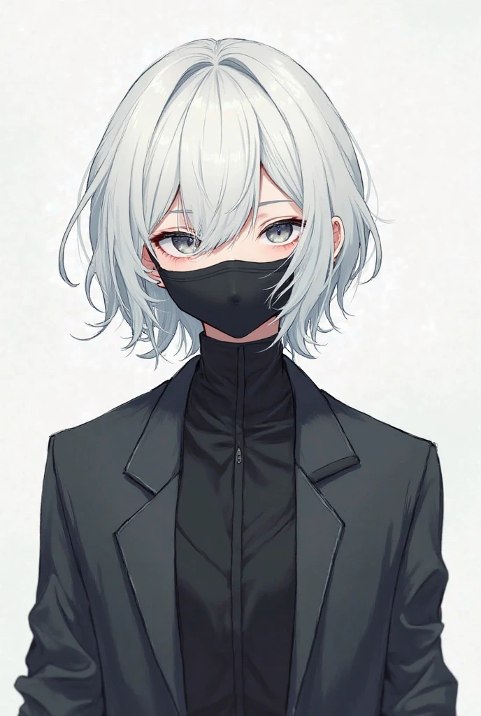 Generate me a anime boy with white hoodie and white hair and make him ...