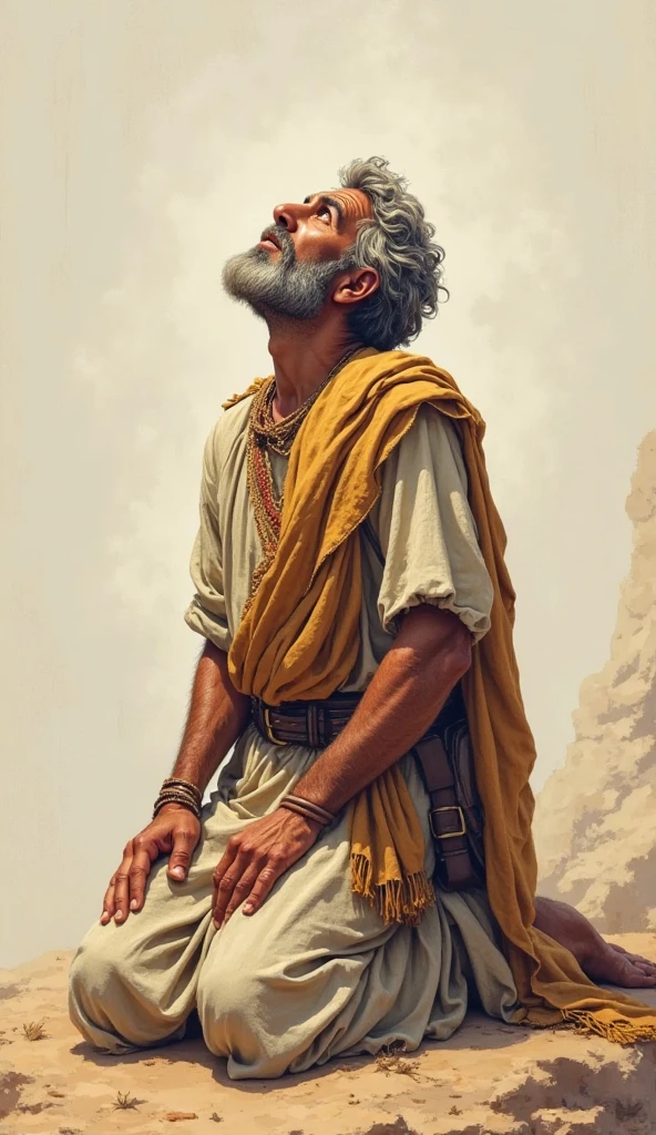 A detailed illustration of a biblical character , Old Abraham looking ...