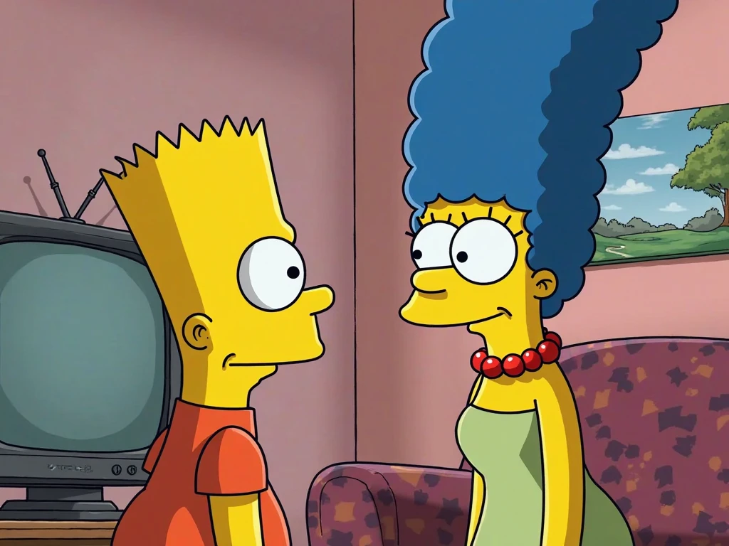 Bart Simpson talking to Marge - SeaArt AI
