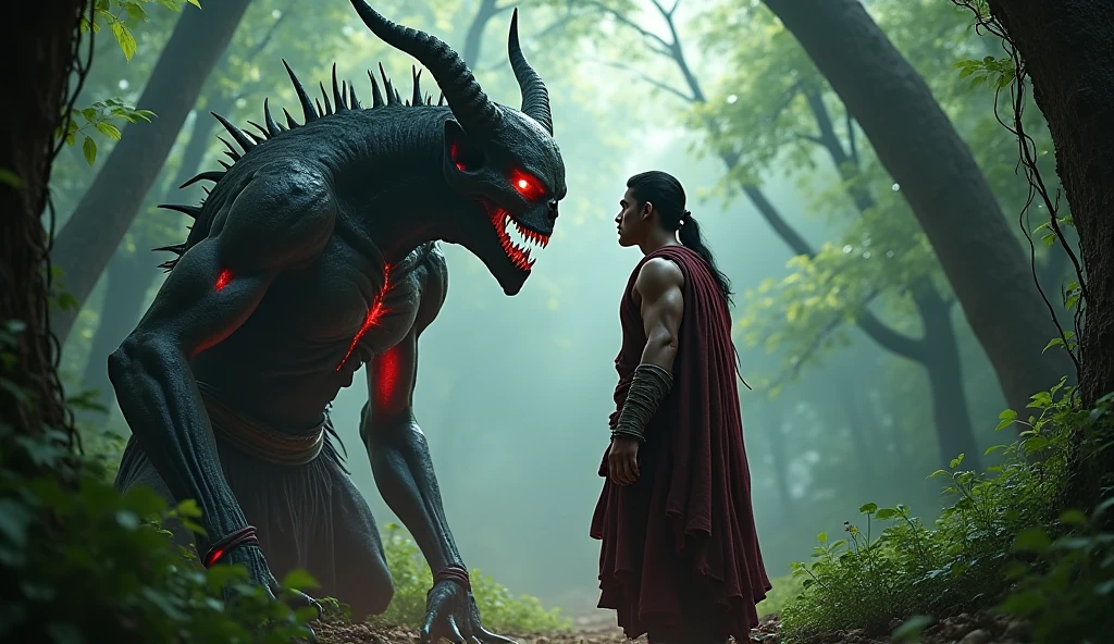 A very clear ultra HD dynamic image of Betaal And Vikram face to face ...