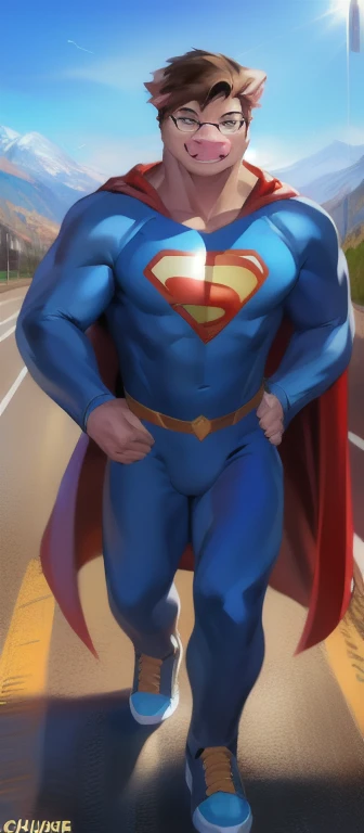Alone , Big Man ., Standing on the road , posture ., The magic power of ...