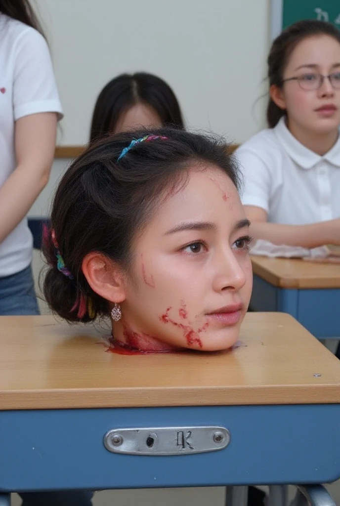 A beautiful young woman's disembodied head, decapitated head - SeaArt AI