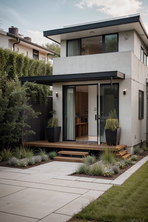 "A 1:50 scale miniature of a simple modern house with a minimalist ...
