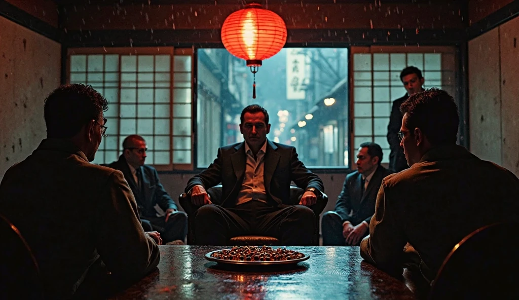 A dimly lit tatami room hidden behind a pachinko parlor in Shinjuku ...
