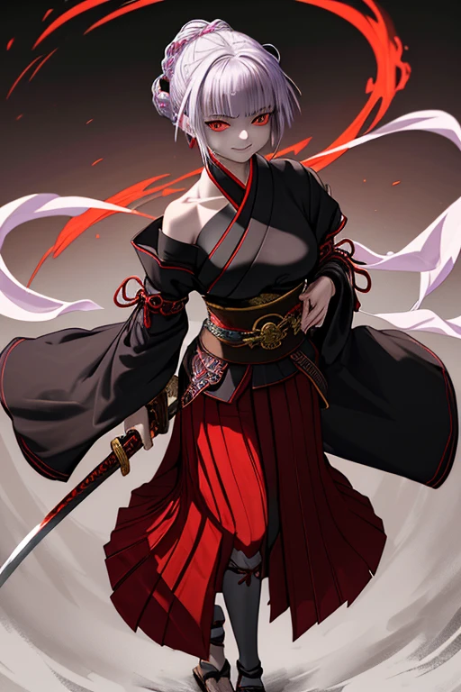 *A mysterious and playful anime-style female warrior with a mischievous ...