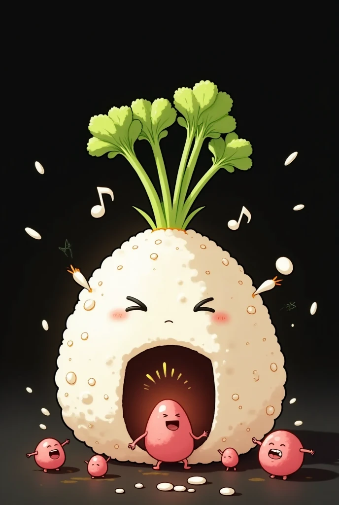 Masterpiece, best quality, (o_o) I tried breaking the rice ball open ...