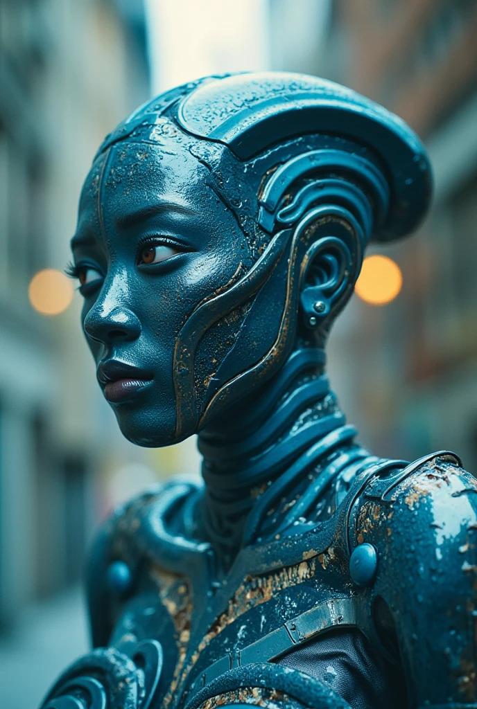 Cool Alien, Faded Fujifilm Photo, (dynamic pose:1.2), (dynamic camera ...