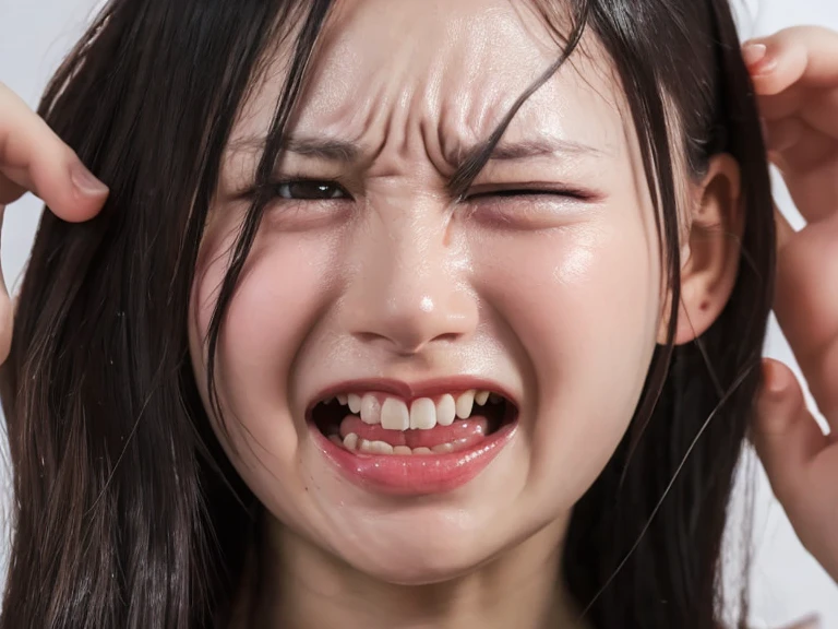 Focus on Your FACE,From the bed,{{{frown}}}, completely naked - SeaArt AI