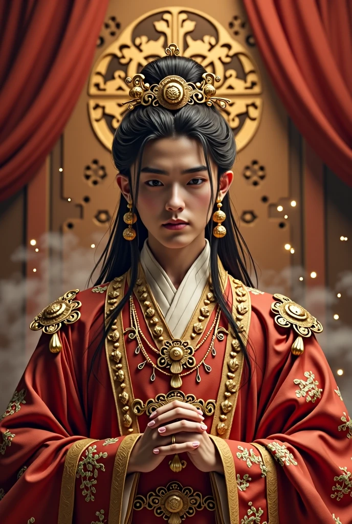A majestic digital portrait of a young Chinese Emperor from ancient ...