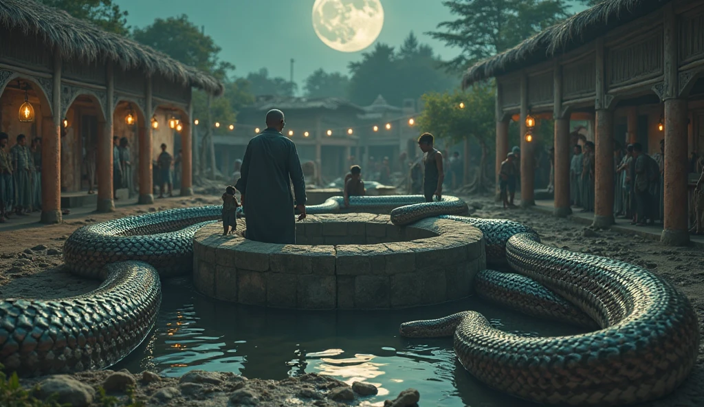 * A man at the mosque’s well is frozen in shock as he spots over five ...