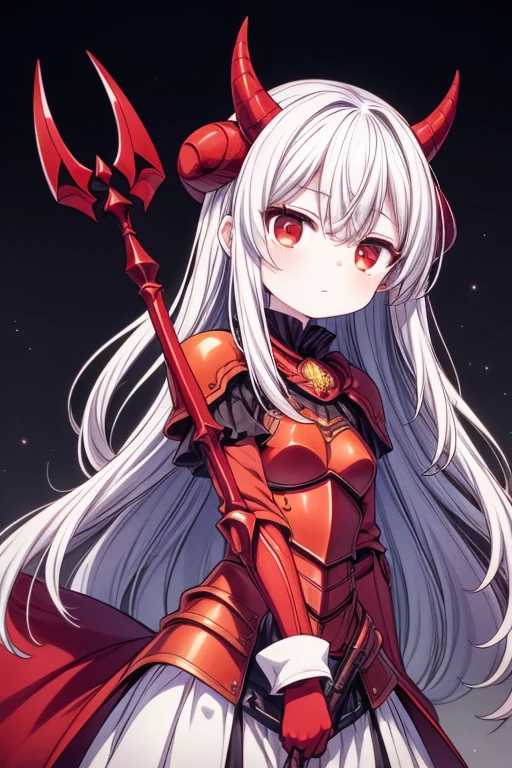 A female warrior with long silver hair, wearing a full plate armor and ...