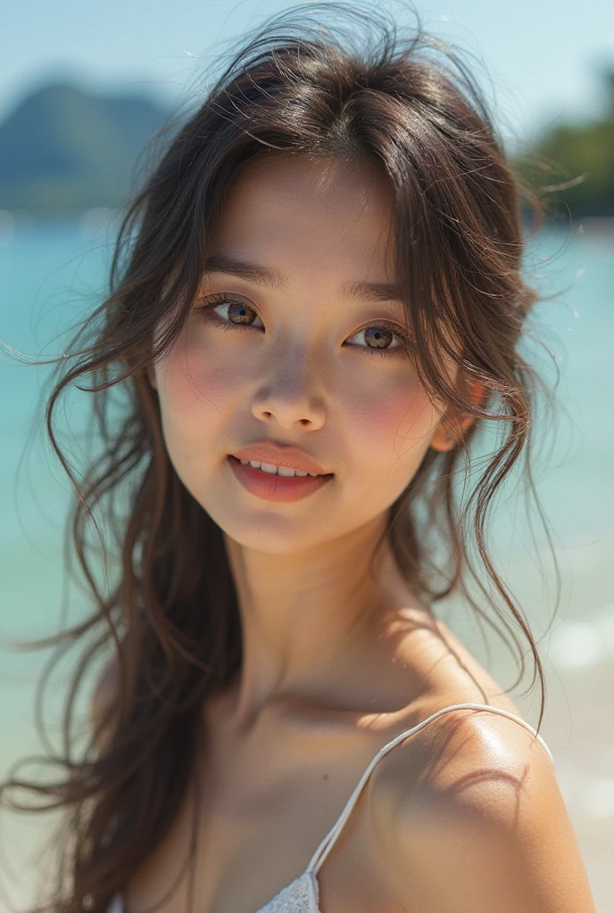 Send me a picture of a very white and pretty girl with long hair from ...