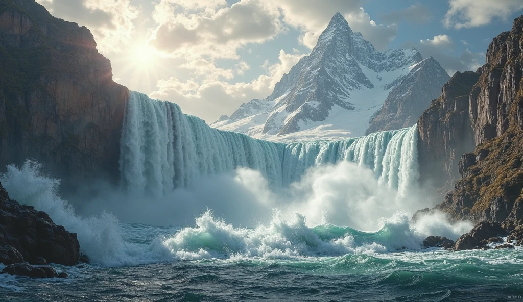 [Intense build-up. Visuals of nature — waterfalls, mountains - SeaArt AI