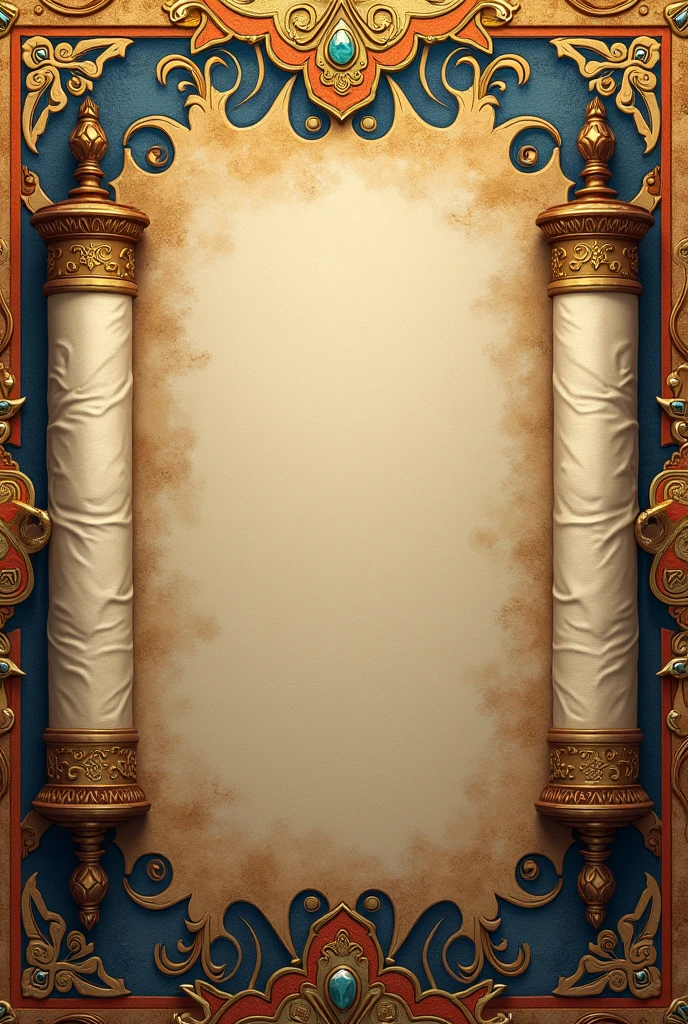 Thematic background, traditional Jewish patterns, Torah scrolls - SeaArt AI