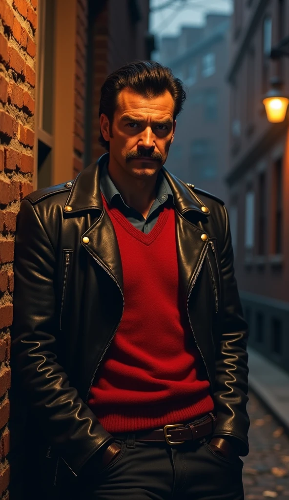 (Full body shot), A photorealistic portrait of an Italian dangerous ...