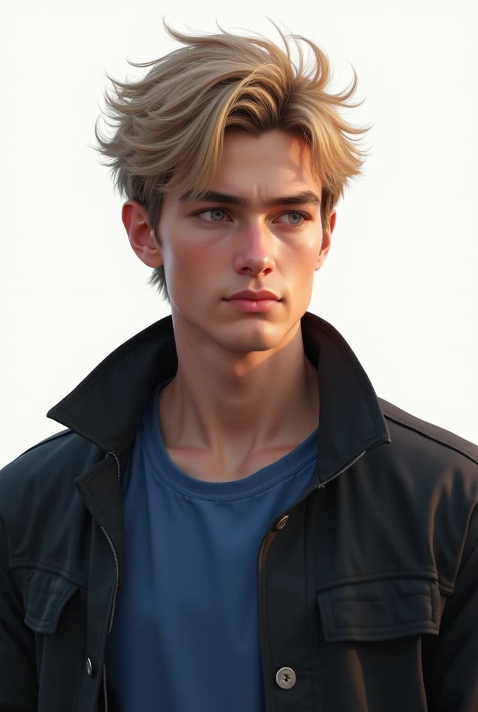 A semi-realistic portrait of a young man named Nick, around 23 years ...