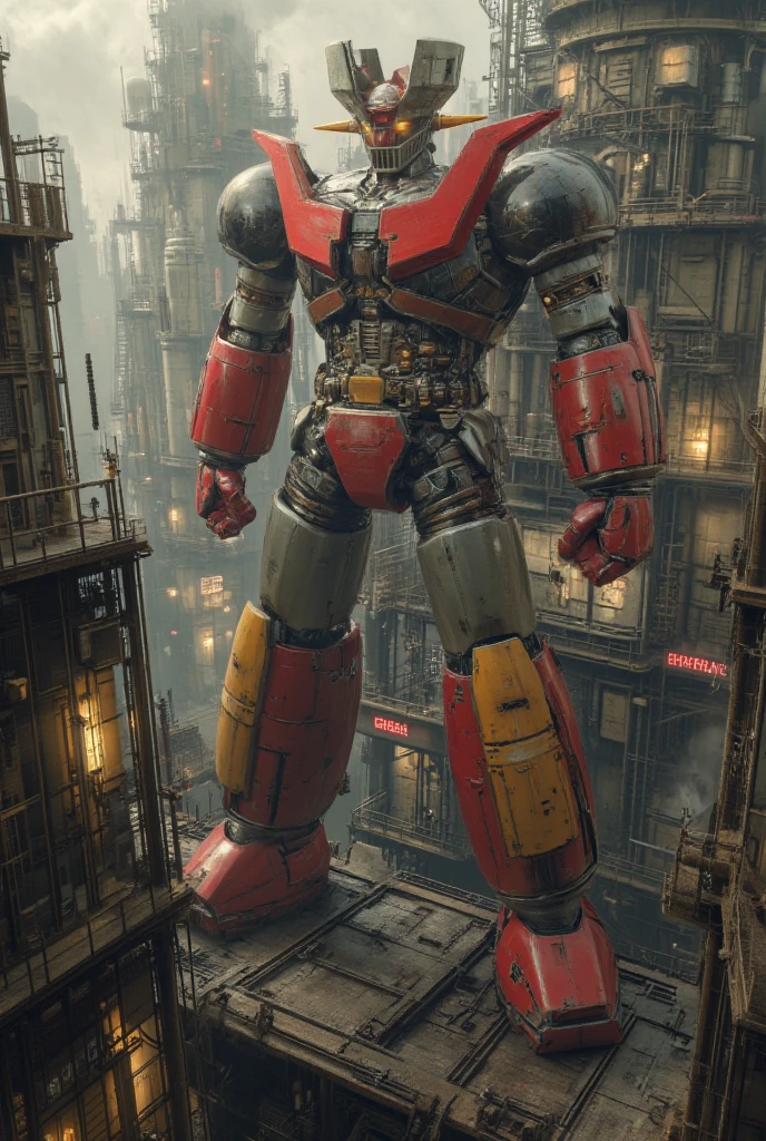 Mazinger Z 高さ100メートル立っている非常にリアルな巨大バージョンのMazinger Z , towering 100 ...
