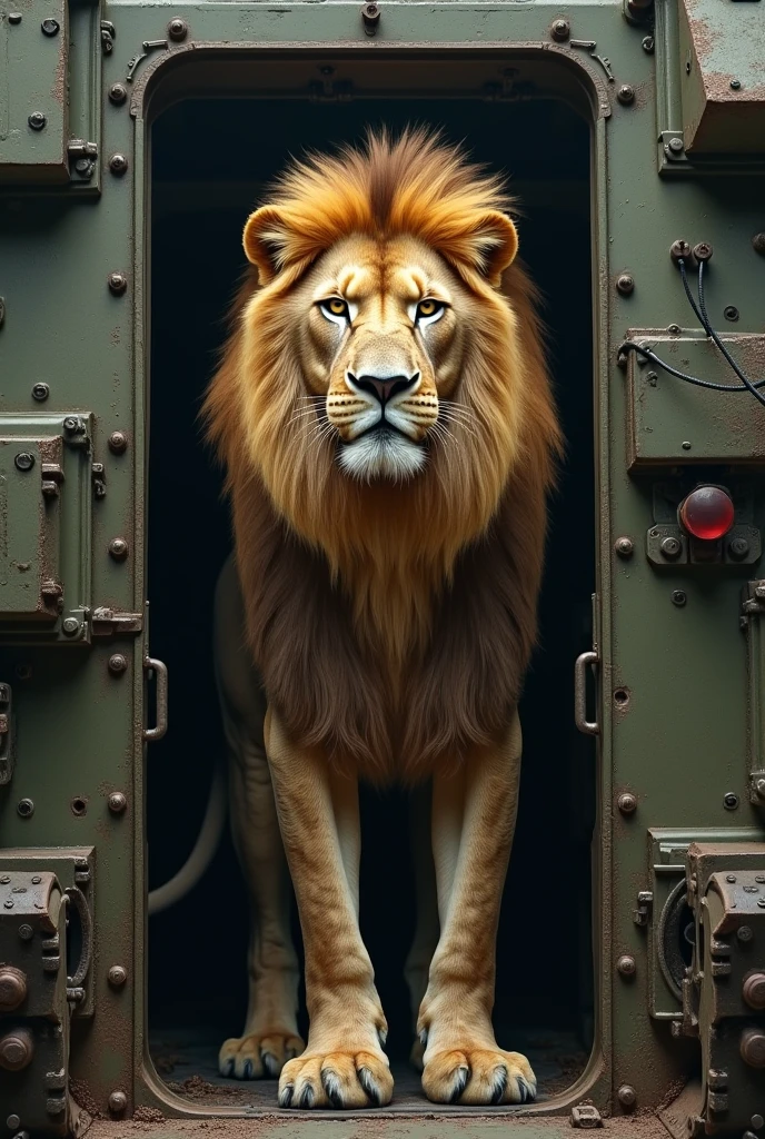 Lion in a tank - SeaArt AI