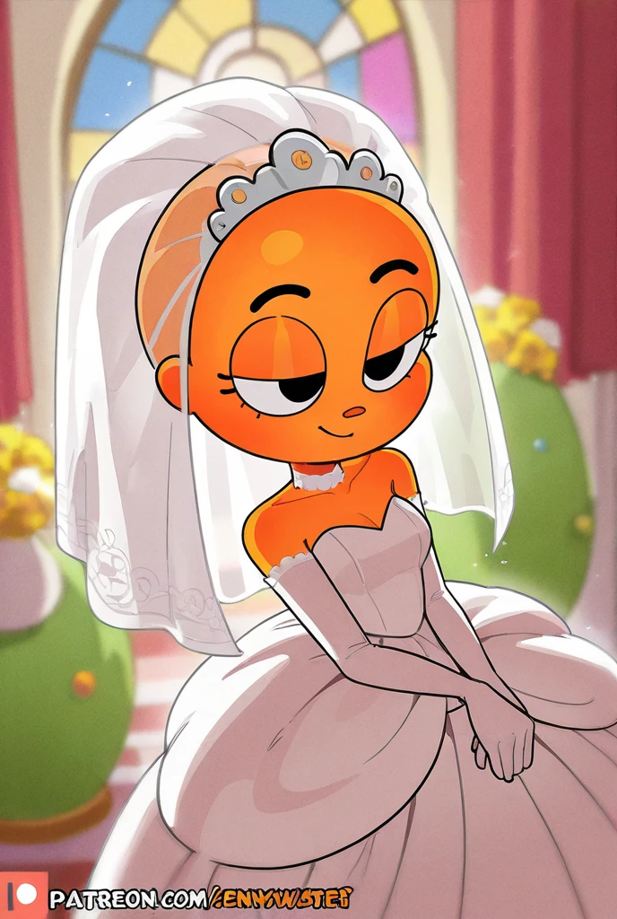 Penny Fitzgerald The Amazing World of Gumball, wedding dress - SeaArt AI