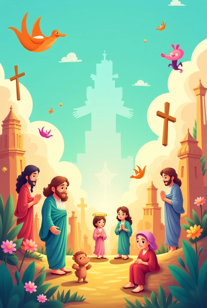 Create faith-related images that are more like cartoons - SeaArt AI