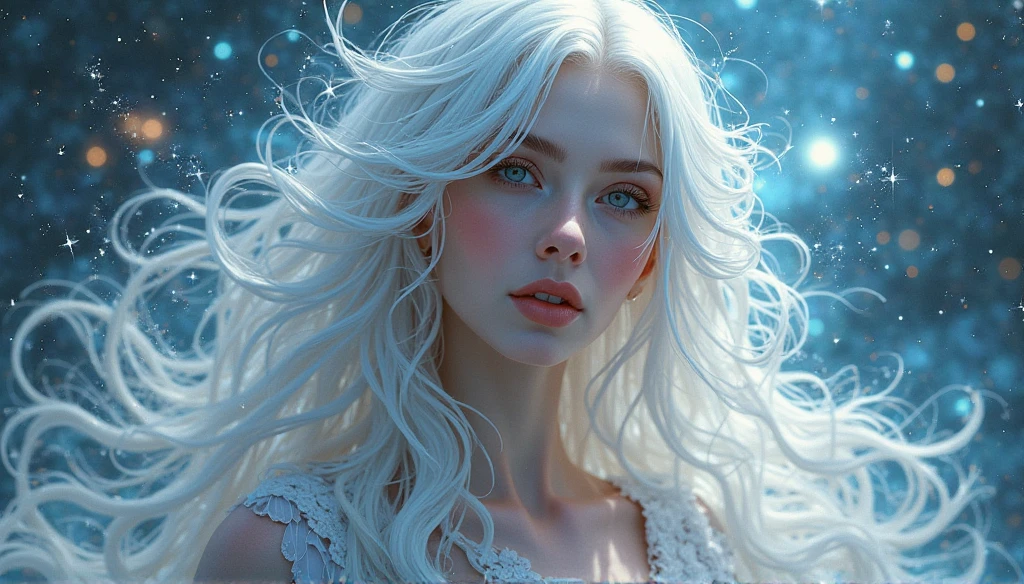 Beautiful astrology girl with white hair who represents the zodiac sign ...