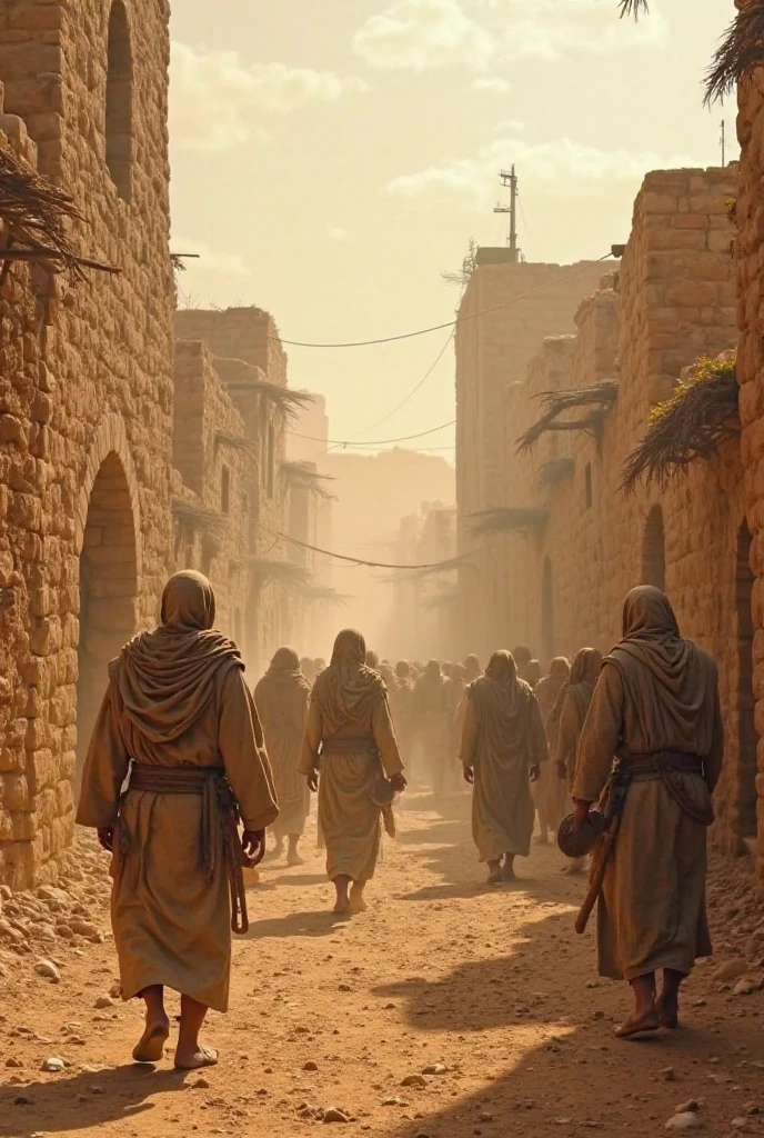 The world in chaos An ancient Middle Eastern village, with dirt streets ...
